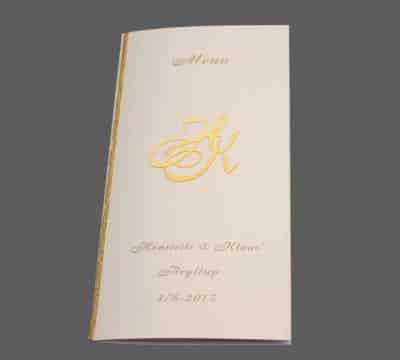 Bestil stilrene og enkle kort til bryllup | Pynt evt med monogram