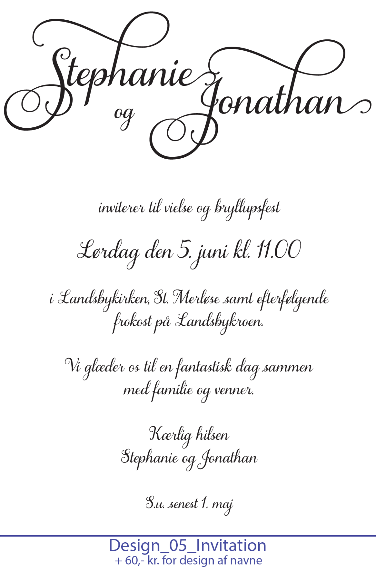 Se udvalg af tekstopsætning til indbydelser/invitationer her