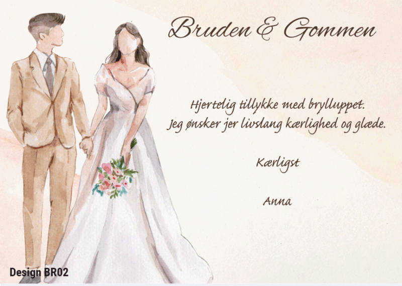 Køb lykønskningskort til bryllup med din personlige hilsen